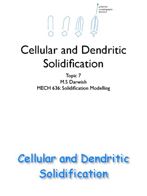 Cellular And Dendritic Solidification Topic 7 Pdf Physical Sciences Materials Science