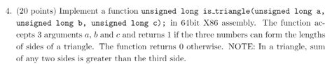 Solved 4 20 Points Implement A Function Unsigned Long