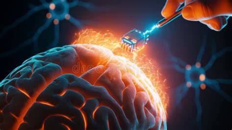 Brain Stimulation With Electric Impulses Through Network Cable Stock Video Video Of Cable