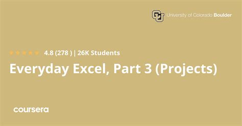 Everyday Excel Part 3 Projects Coursera