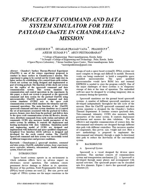 Spacecraft Command And Data System Simulator For The Payload Cha 2017 Pdf