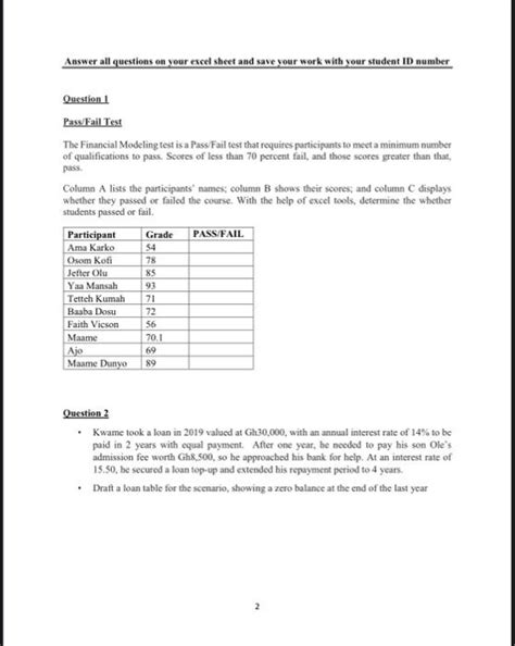 solved answer all questions on your excel sheet and save