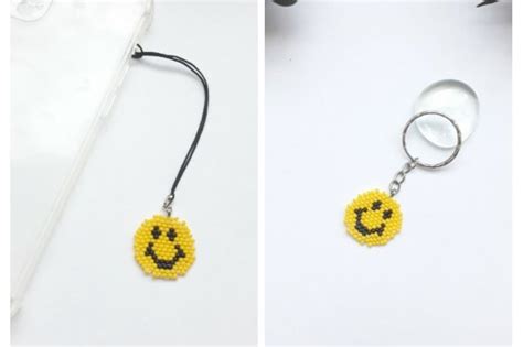 Emoji Keychainsmile Emoticon Accessorybead Seed Phone Charmsmiling
