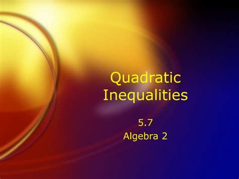 Lesson Plan Quadratic Inequalities Docx