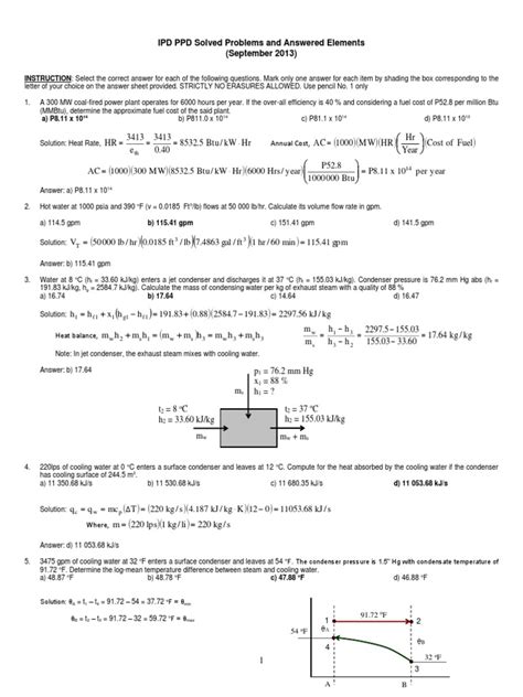 Ipd Ppd Solved Problems And Answered Elements September 2013 Pdf Density Gases