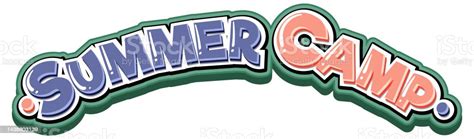 단어 여름 캠프를위한 글꼴 디자인 여름 캠프에 대한 스톡 벡터 아트 및 기타 이미지 여름 캠프 로고 배경 주제 Istock