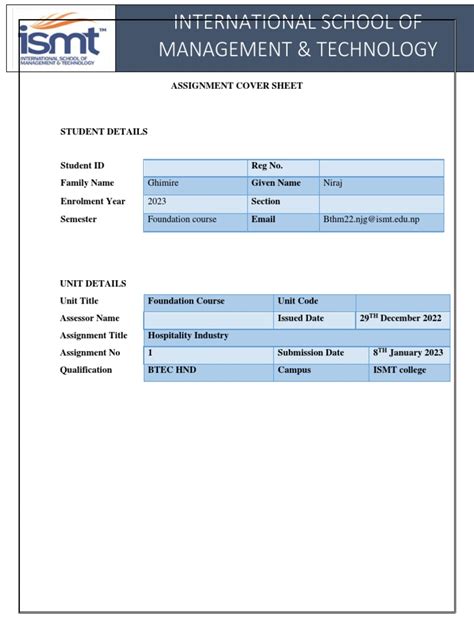 foundation assignment pdf tourism hotel