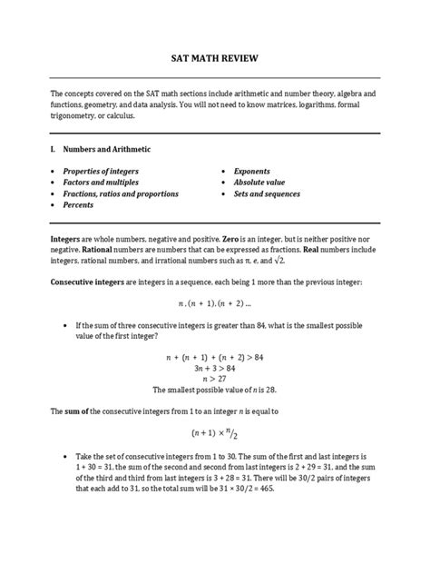 Sat Math Review Pdf Rectangle Circle