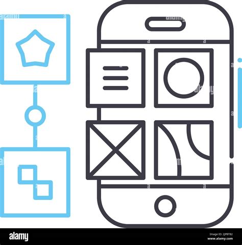 Smartphone App Line Icon Outline Symbol Vector Illustration Concept Sign Stock Vector Image