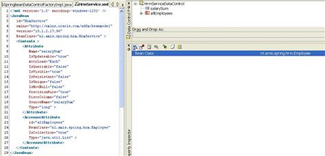 spring and oracle adf registering a pojo spring jdbc based business service as data control
