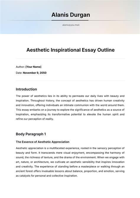 Analytical Essay Outline Template