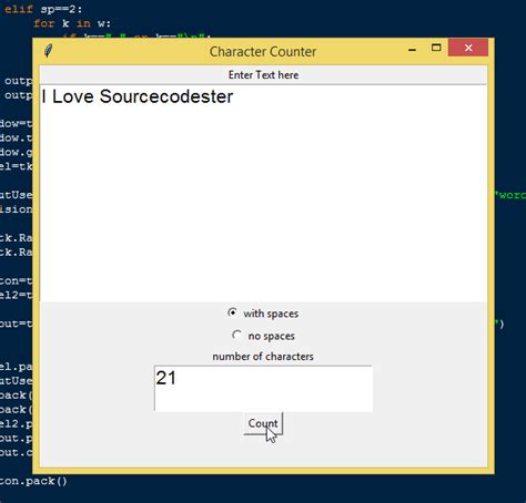 Simple Character Counter App Using Tkinter In Python Free Source Code