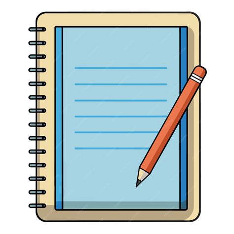 Premium Vector Top View Blank Back Notebook With Pencil Isolated On White Background