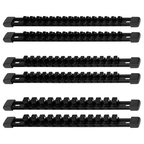 Sedy Socket Organizer Holder Set 6 Piece Premium Quality Socket Rail With Labels For Tool Box