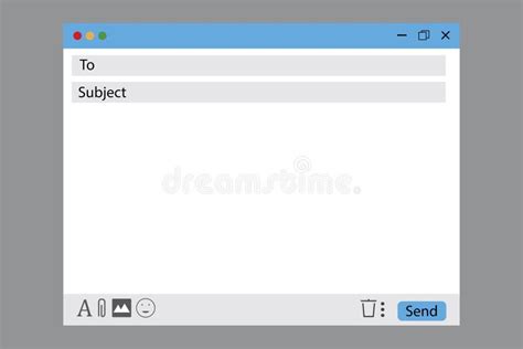 Email Interface Web Browser Window App Interface Template Vector Isolated Illustration Stock