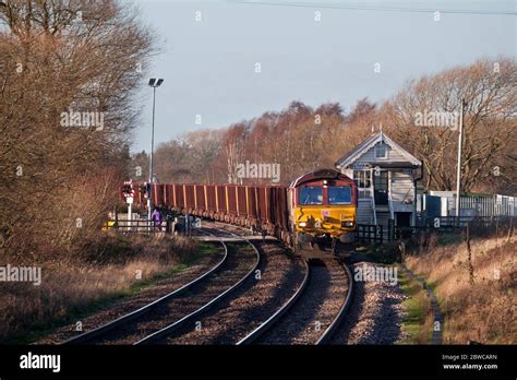 Db Cargo Rail Class 66 Locomotive 66099 Passing Elsham Signal Box With