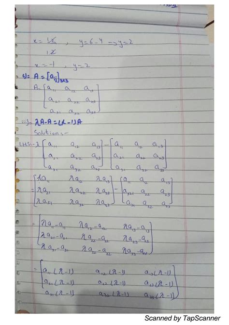 Solution Exercise 3 1 Part 1 Matrix And Determinent Solved Exercise