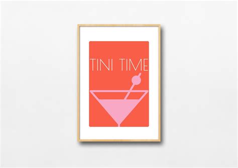 Ruby Tini Time Art Poster Graphic Poster Download Poster Cocktail Martini Art Poster Wall
