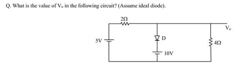 Solved Section DA Q What Values Of R Will Make The Diode Chegg Com
