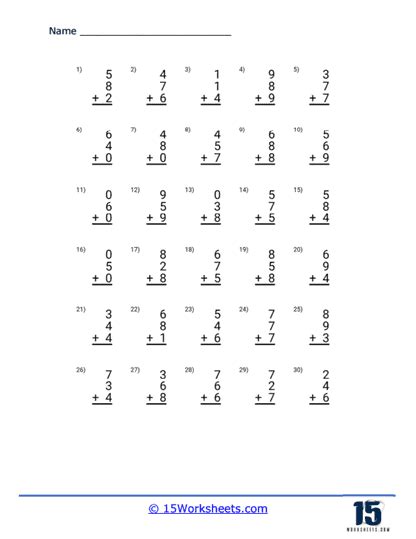 Adding 3 Numbers Worksheets 15