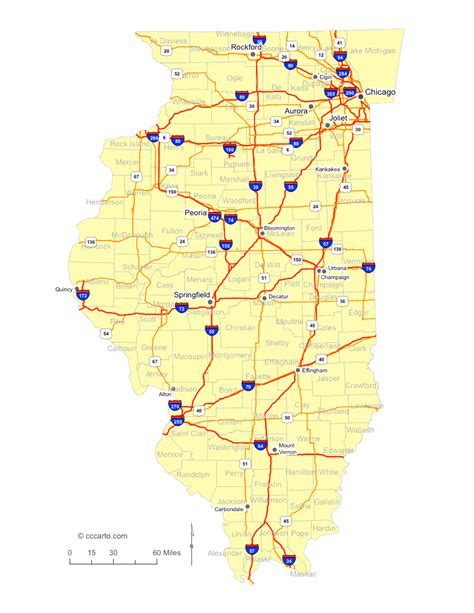 Large Detailed Roads And Highways Map Of Illinois State With All Cities Vrogue