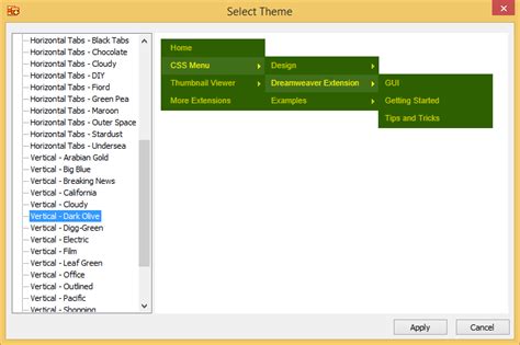 ajatix quickstart guide to advanced css drop down menu dreamweaver
