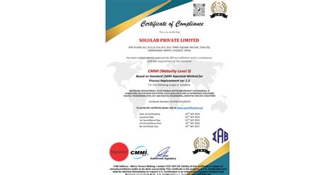 Solulab Earns Cmmi Level 3 Certification Setting A New Standard In Quality And Innovation