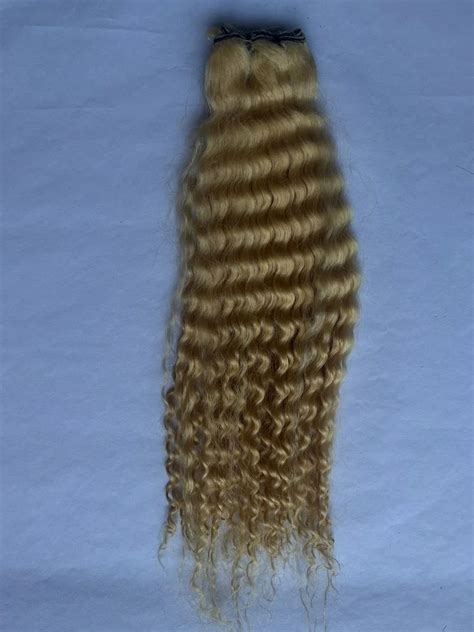 Deep Curly Blonde Weft Human Hair Extensions 20 Inch At Rs 599piece