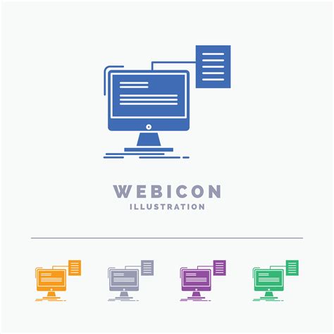 Resume Storage Print Cv Document 5 Color Glyph Web Icon Template Isolated On White Vector