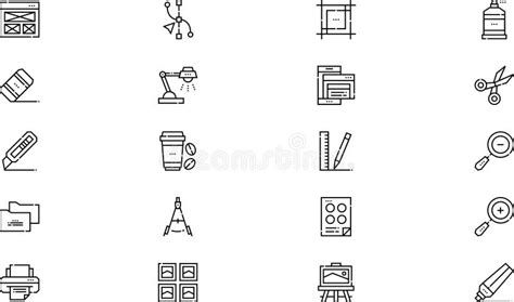 Graphic Design Icons Collection Is A Vector Illustration With Editable Stroke Stock Vector