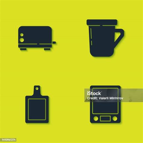 토스터 전자 저울 도마 및 커피 컵 아이콘을 설정합니다 벡터 건강한 생활방식에 대한 스톡 벡터 아트 및 기타 이미지 건강한