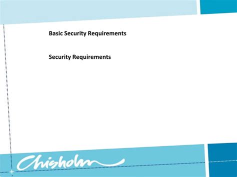 Basic Security Requirements Ppt