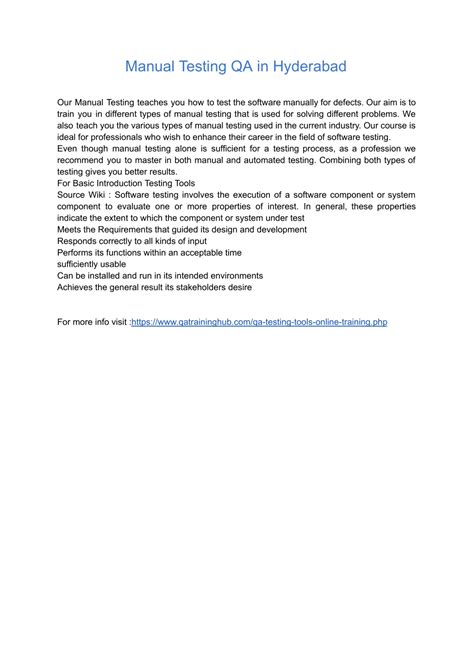 Ppt Manual Testing Qa In Hyderabad Powerpoint Presentation Free