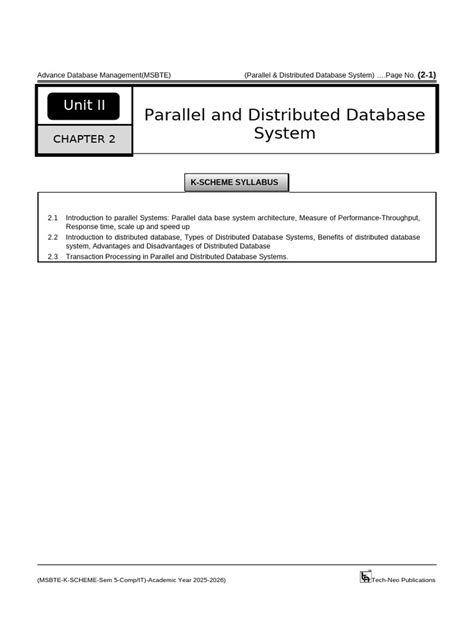 Unit Iiparallel And Distributed Database System Pdf Databases