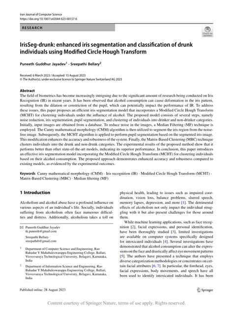 Irisseg Drunk Enhanced Iris Segmentation And Classification Of Drunk Individuals Using Modified