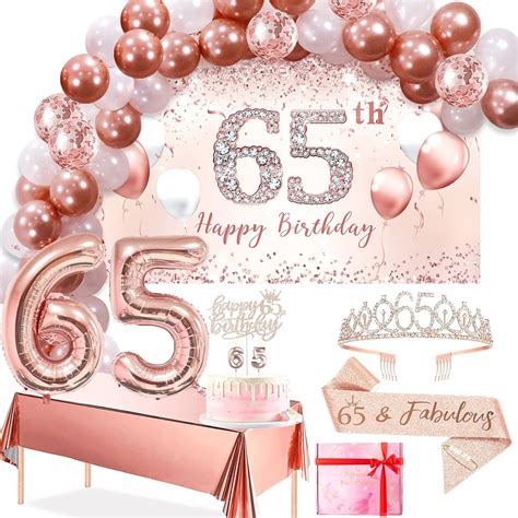 Trgowaul 65th Birthday Decorations Balloon Set Womens Arch