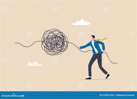 Unravel Tangle Problem Solving Difficult Knot Chaos Or Messy Issue Complicated Or Complex