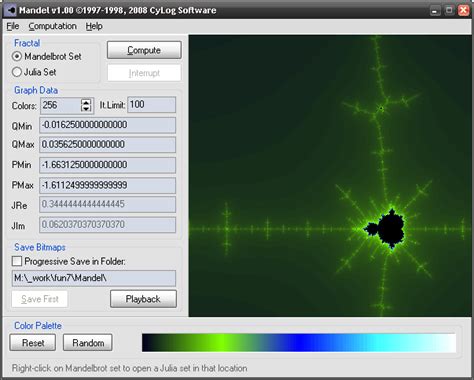 Cylog Software Mandel A Mandelbrot And Julia Set Implementation