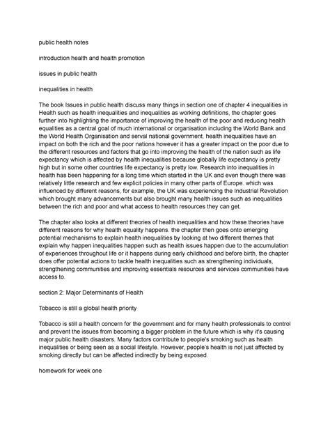 Public Health Notes Public Health Notes Introduction Health And