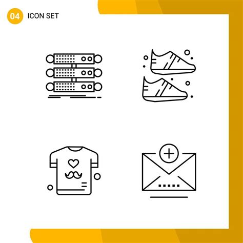 4 Icon Set Line Style Icon Pack Outline Symbols Isolated On White Backgound For Responsive