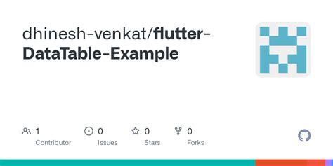GitHub Dhinesh Venkat Flutter DataTable Example
