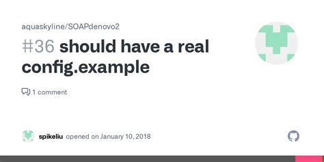 Should Have A Real Configexample · Issue 36 · Aquaskylinesoapdenovo2 · Github