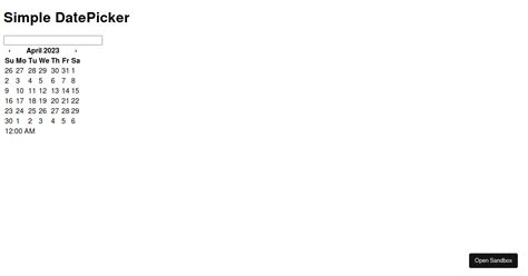 React Datepicker Forked Codesandbox