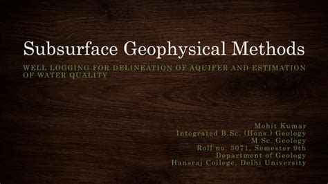 Subsurface Geophysical Methods Pdf