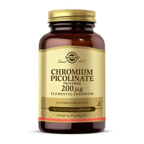 Solgar Chromium Picolinate 200 Mcg 90 Capsules