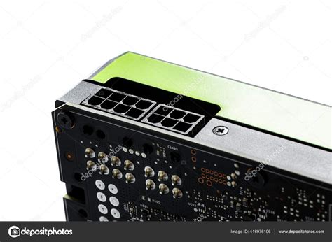 Professioinal Gaming Gpu Detail Pin Pin Power Connector Visible Circuit Stock Photo