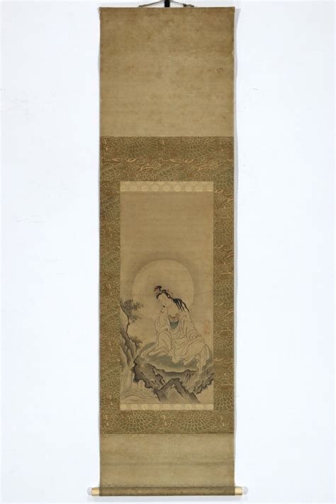 真作掛軸林丘寺宮光子内親王 観音座像江戸初期 皇族 後水尾天皇の第八皇女 絵画 品牌 价格 图片 代购帮
