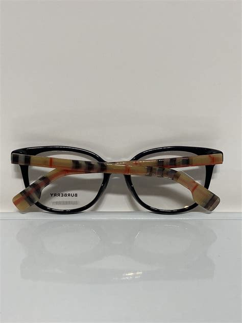 Nib Burberry 2291 3757 Black Plastic Stripe Temples Plastic Eyeglasses
