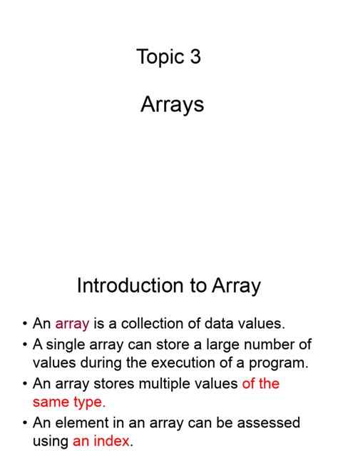 Topic 3 Arrays Pdf Software Development Computer Science