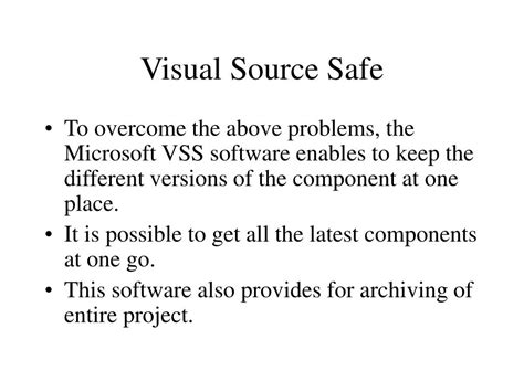 Ppt Visual Source Safe Powerpoint Presentation Free Download Id569117